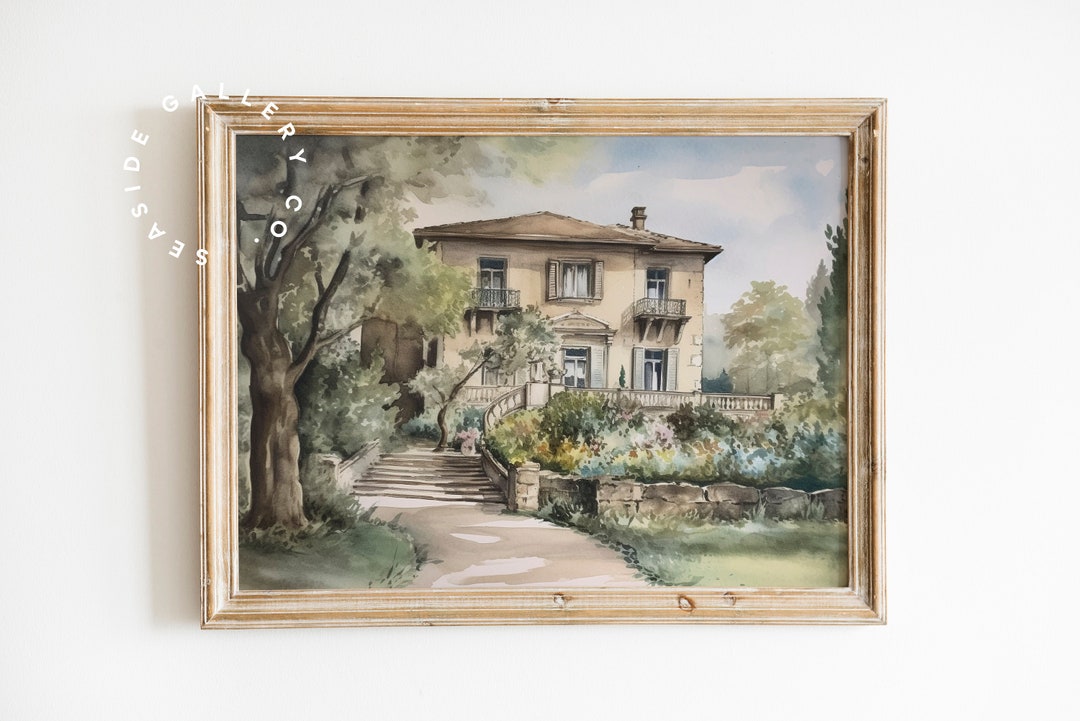 Italian Villa Painting | Italian Countryside Printable | Wall Art Print ...