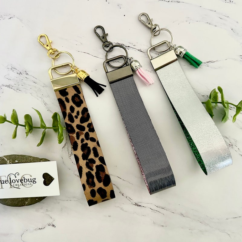 Faux Leather Keychain - Etsy