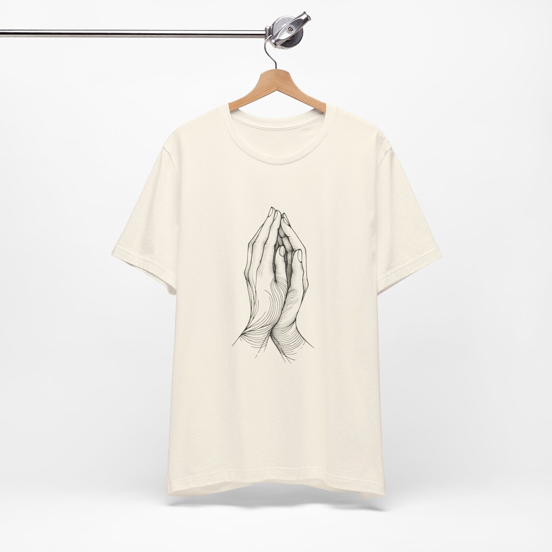 Spiritual Line Art: Praying Hands Symbol - Artistic Devotion Tee - Etsy