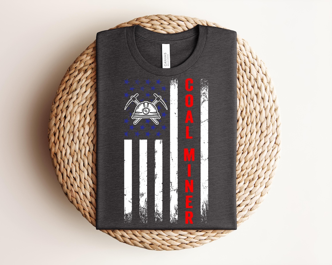 Coal Mining T-shirt, Patriotic Vertical Mining Tee, Red, White & Blue ...