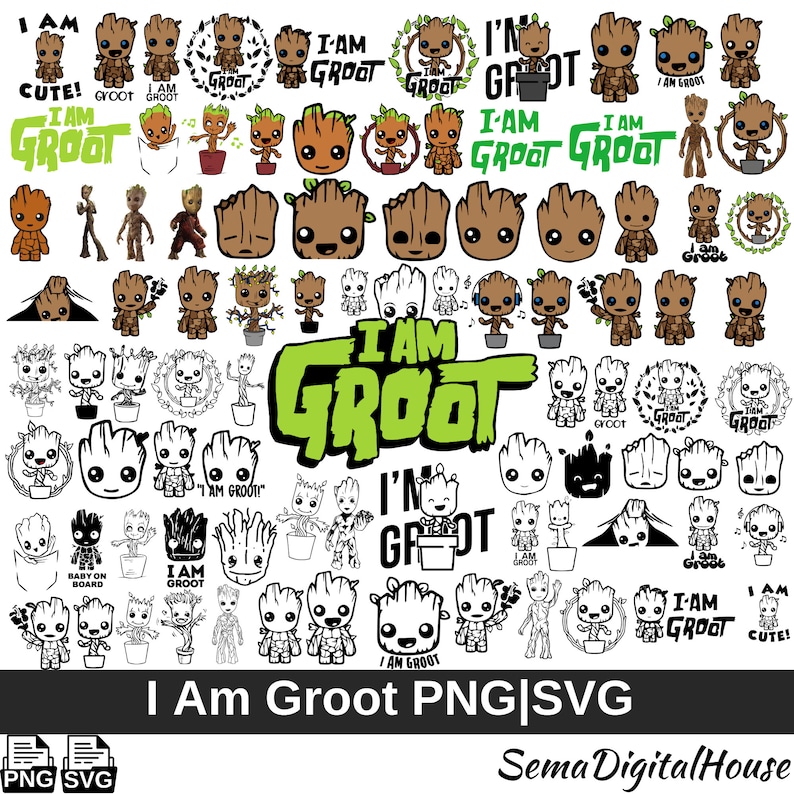 Groot SVG, Groot PNG, Baby Groot Png, I Am Groot Svg, Groot Clipart ...