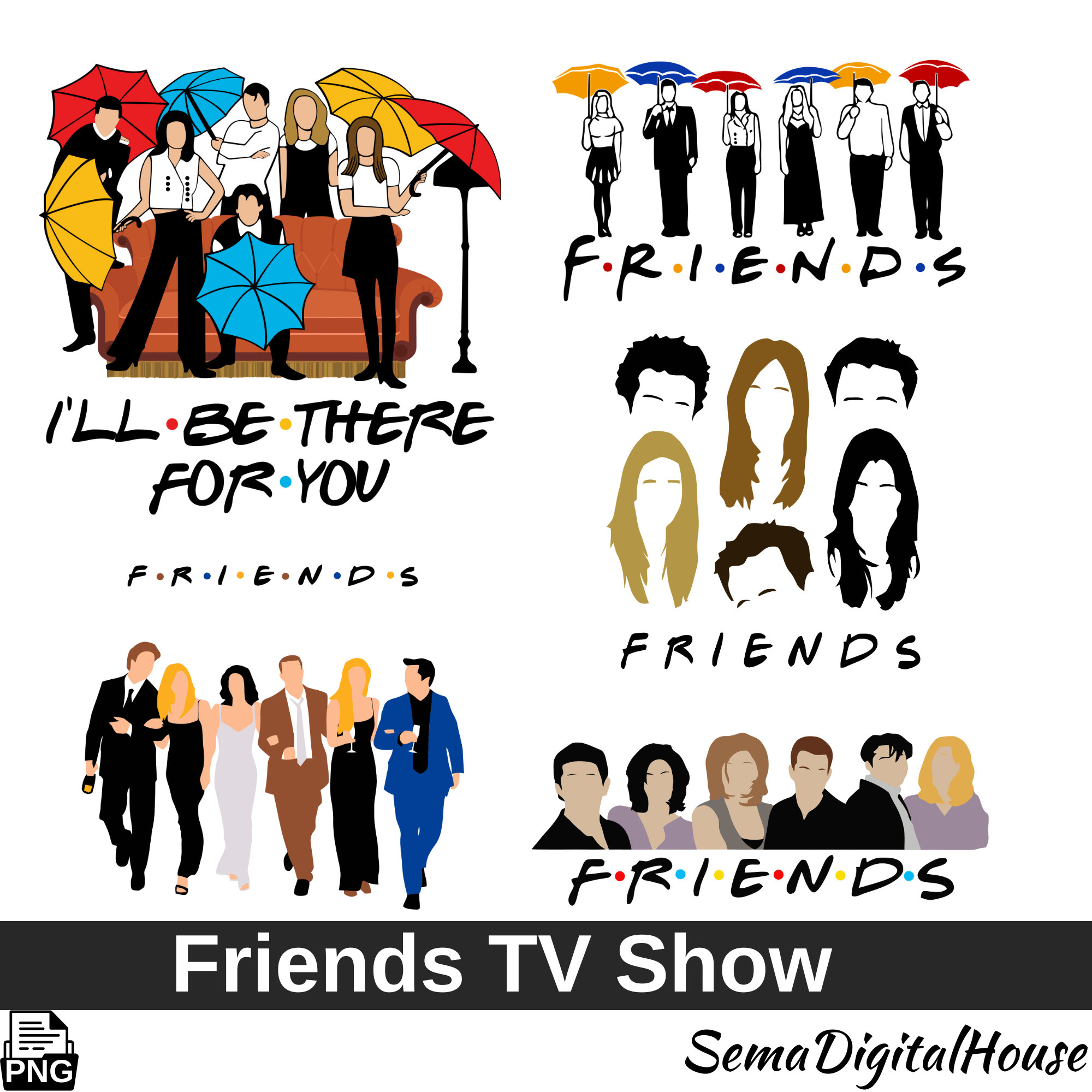 Friends PNG, Friends TV Show Png, Joey, Rachel, Ross, Monica, Phoebe ...