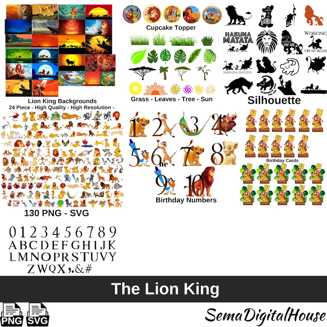 The Lion King Png, Svg, Birthday Cards, Birthday Numbers, Alphabets ...