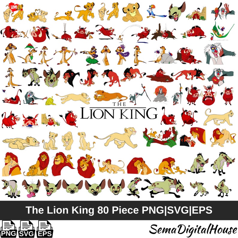 El Rey León PNG, El Rey León SVG, Impresiones digitales de películas de ...