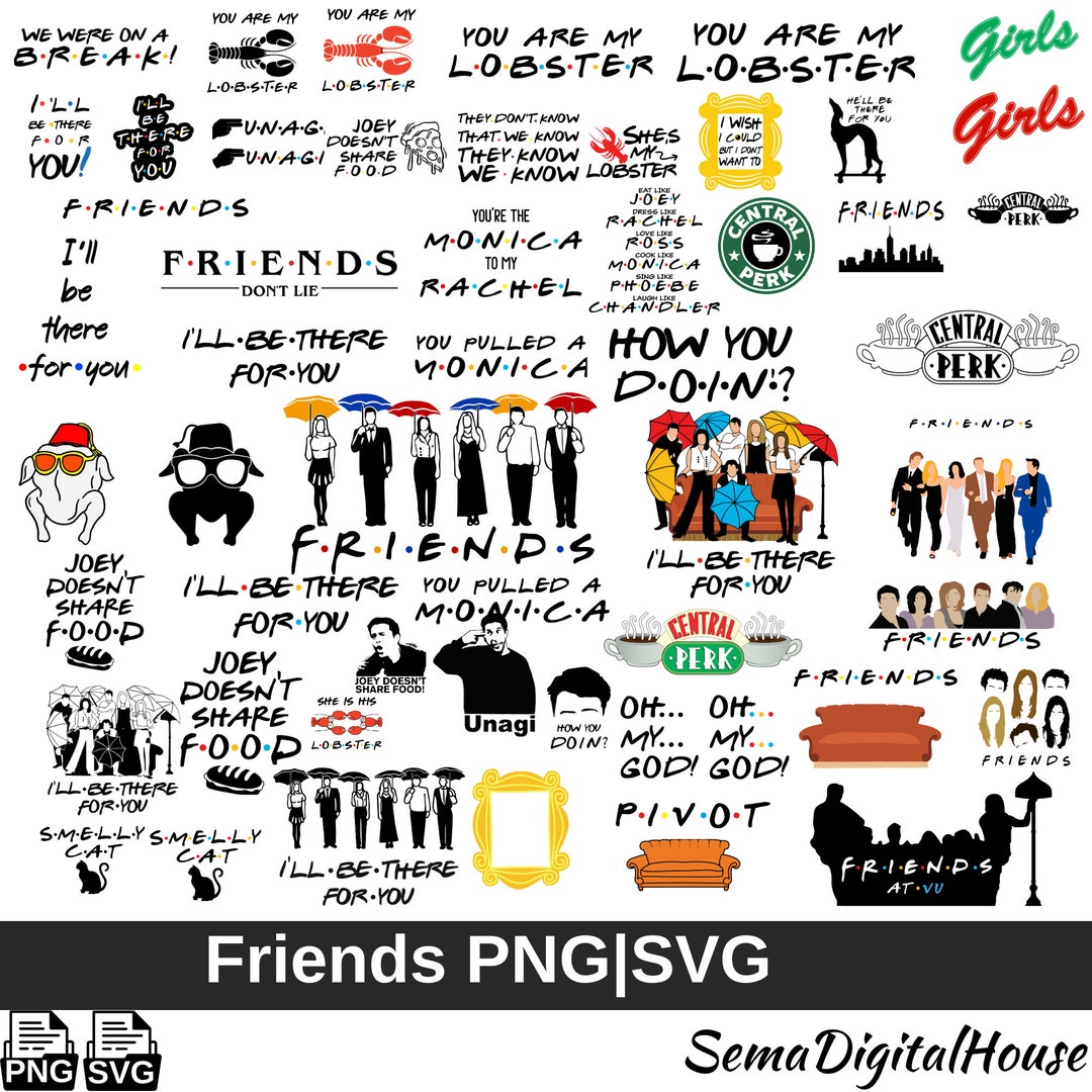 Friends Png Friends Svg, Layered Files, Cricut Svg Files, Svg Bundle ...