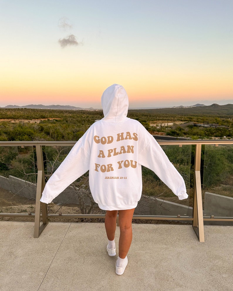 God Has Plan for You Yellow Text Hoodie, VSCO Hoodie, Aesthetic Sweat ...