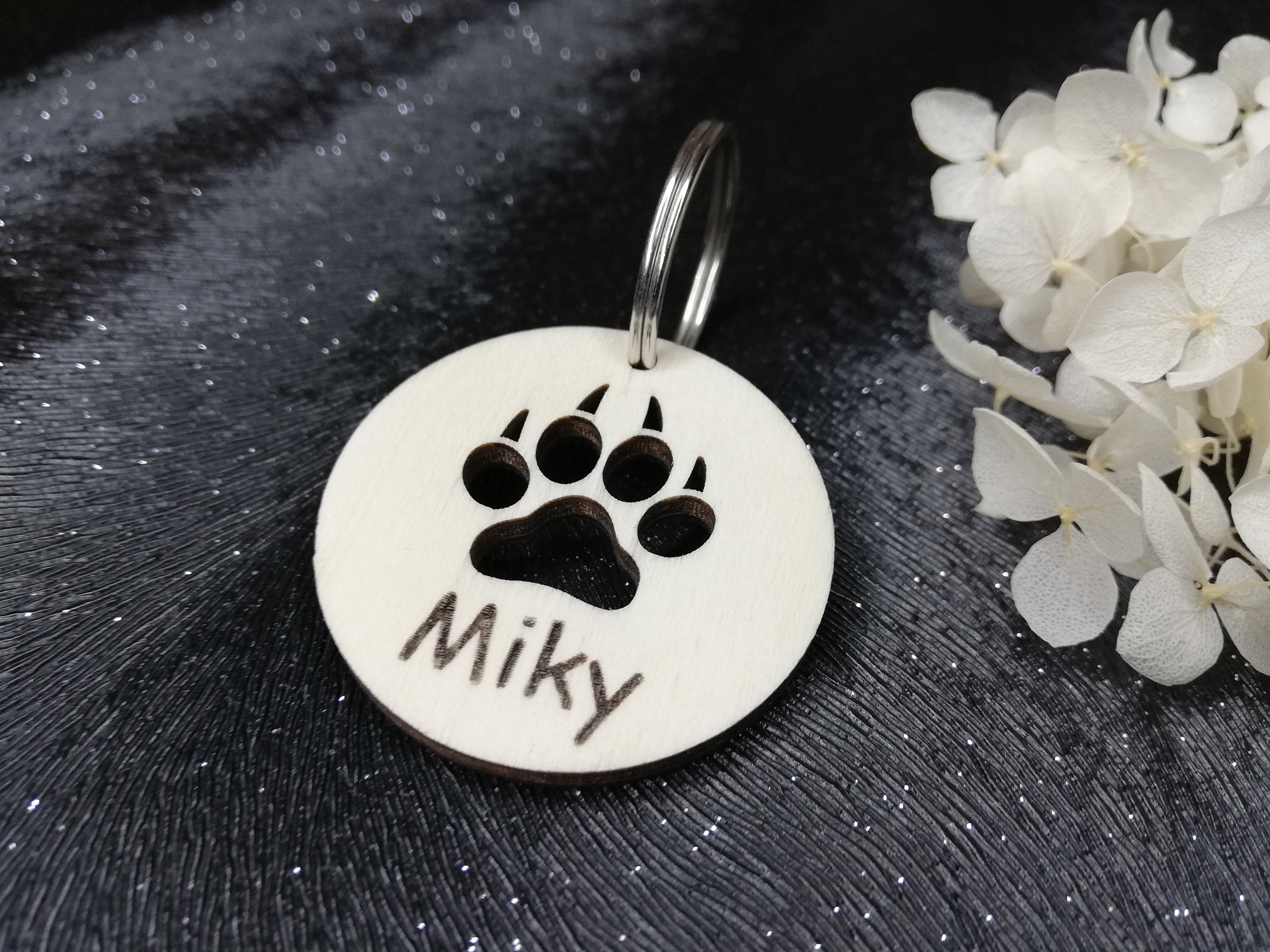 Paw Print Keychain | Dog Name Paw Print | Pet Memory Pendant ...