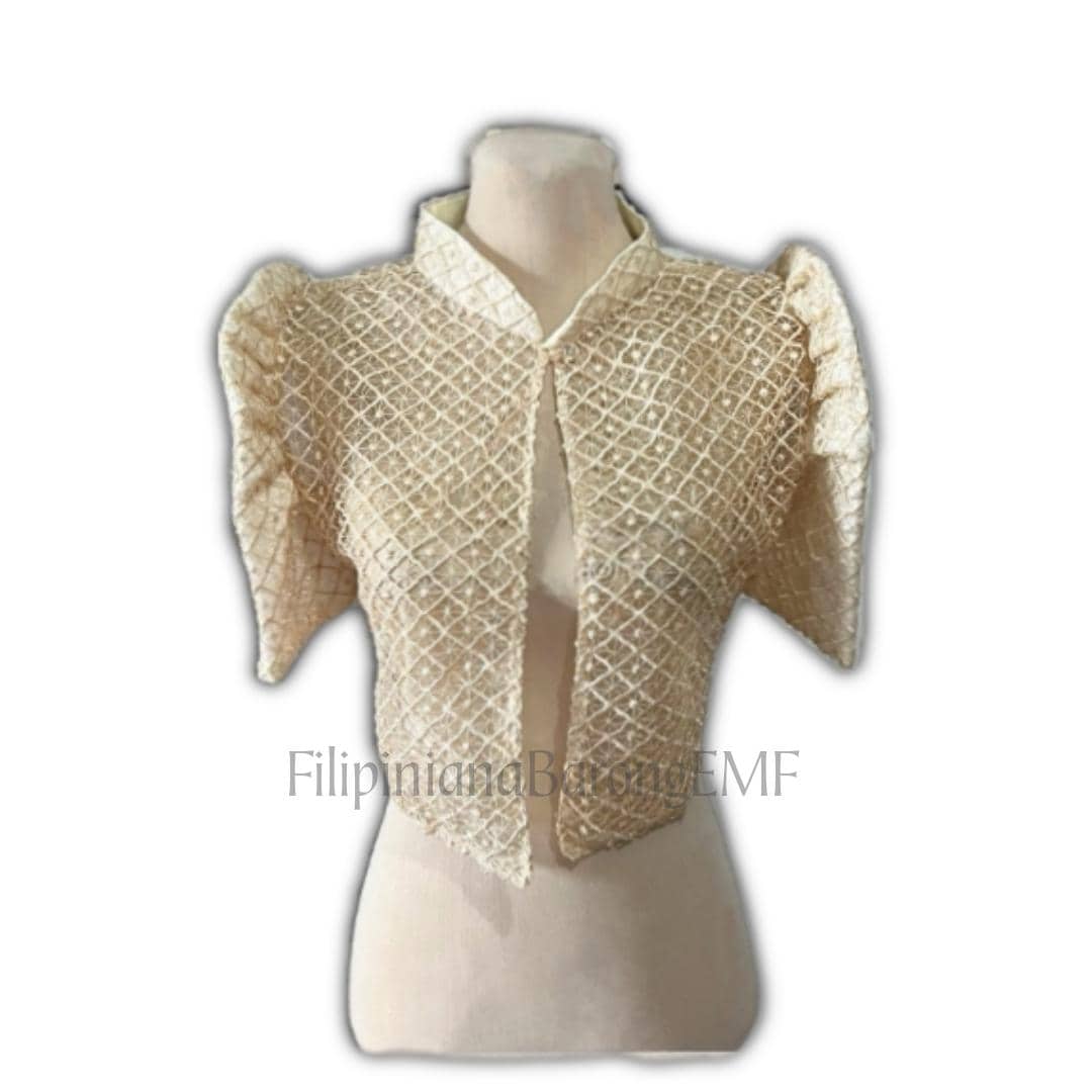Full Lace Filipiniana Bolero Chinese Collar diamond Full Lace ...