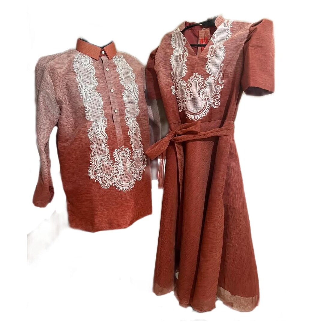 Modern Couple Filipiniana Barong | Random Embroidery Design | Jusilyn ...