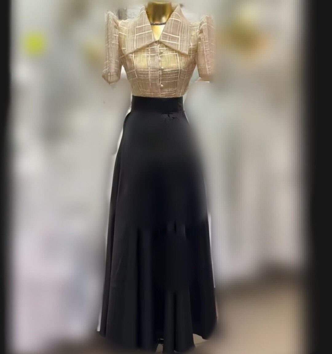 Modern FILIPINIANA Pleated Box Skirt Satin Box Pleated Skirt Heavy ...