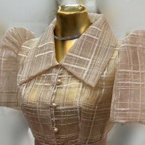 Modern Filipiniana Blouse | Piña Filipiniana | Premium Checkered ...