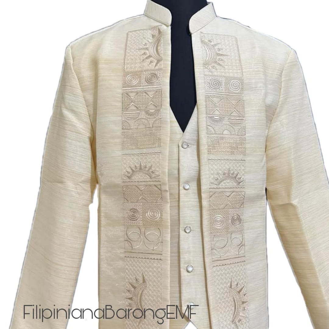 New Full Open COAT BARONG With VEST | Made of Pinya Jusilyn Fabric ...