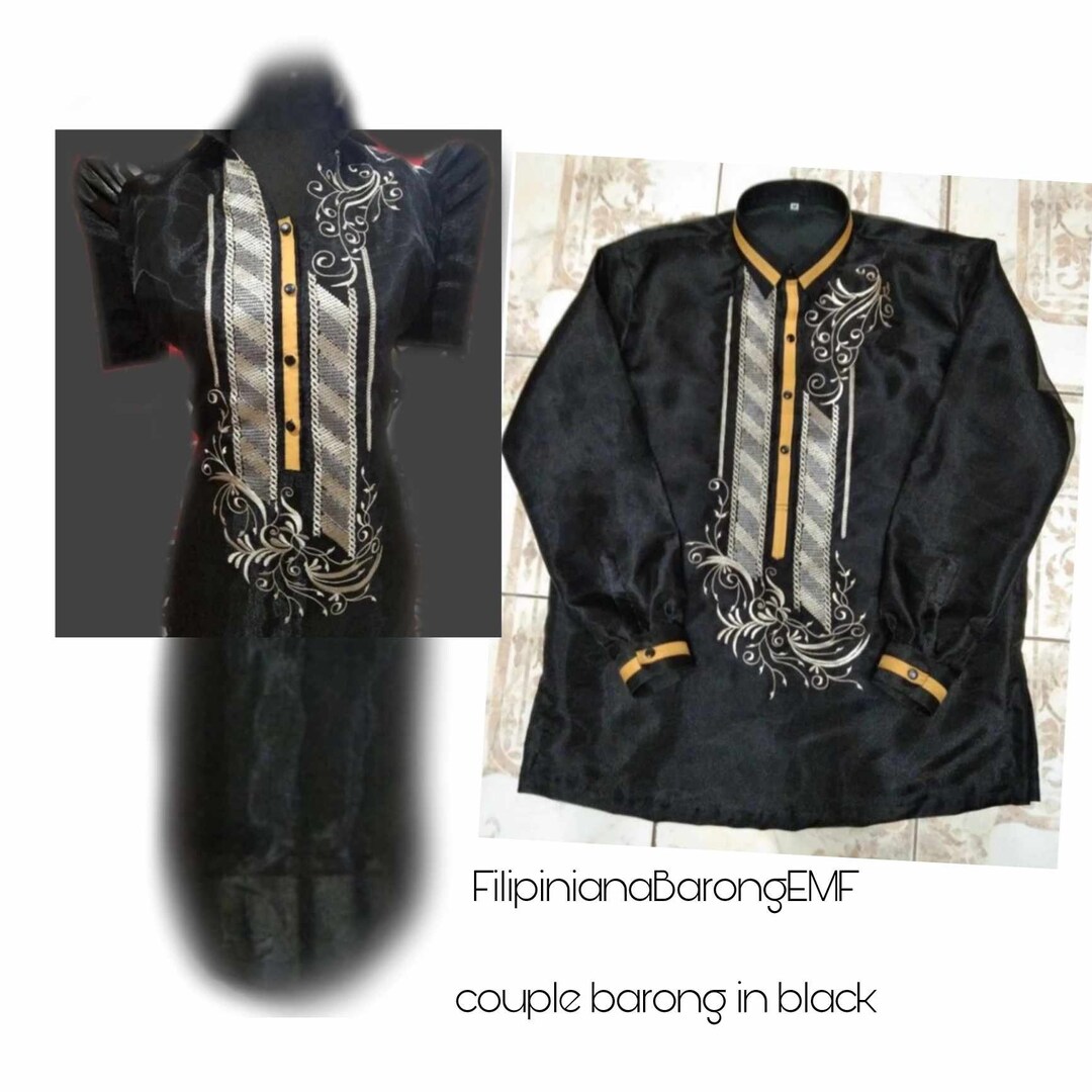 BARONG TAGALOG | Couple Modern Barong and Filipiniana | Black in Color ...