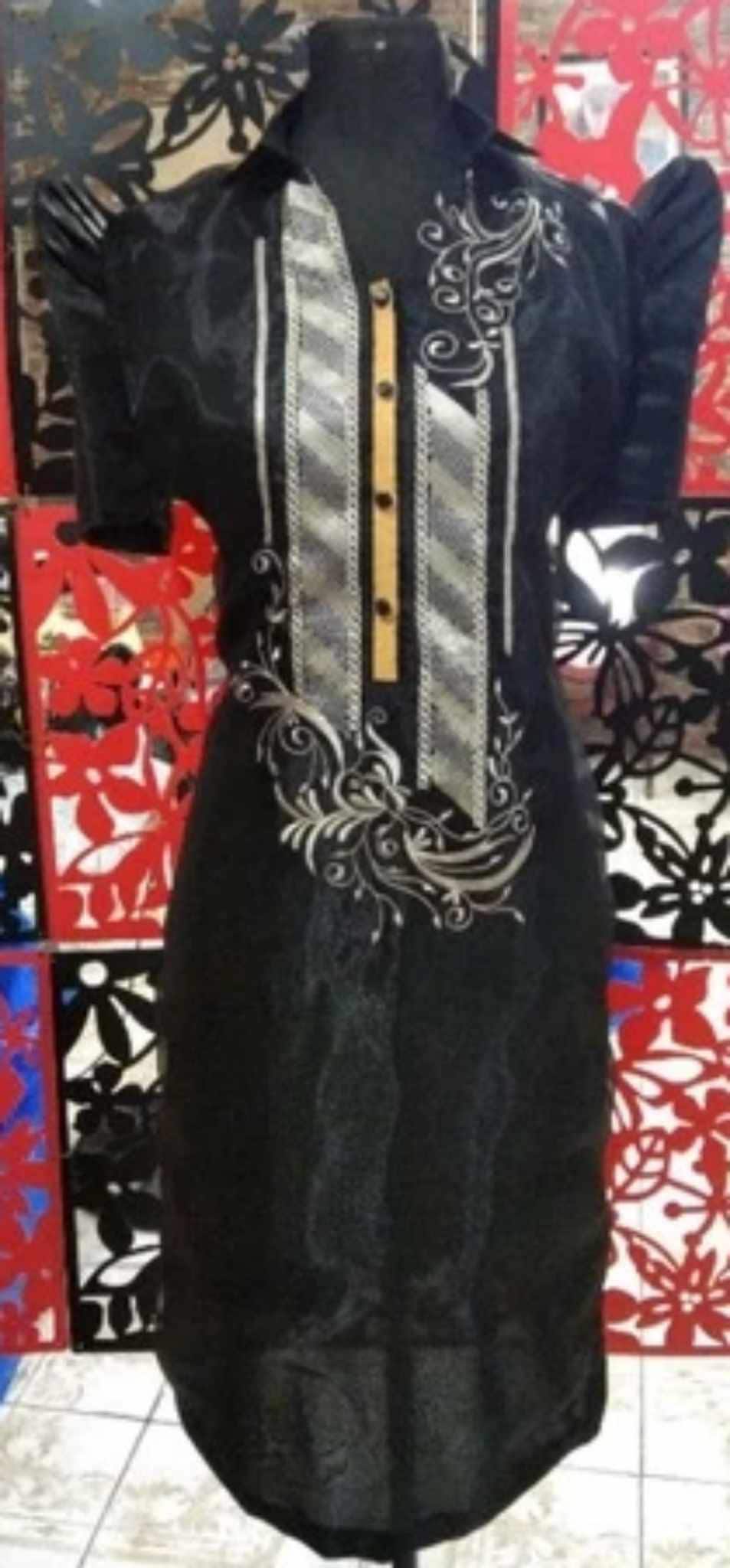 BARONG TAGALOG Couple Modern Barong and Filipiniana Black in Color With ...