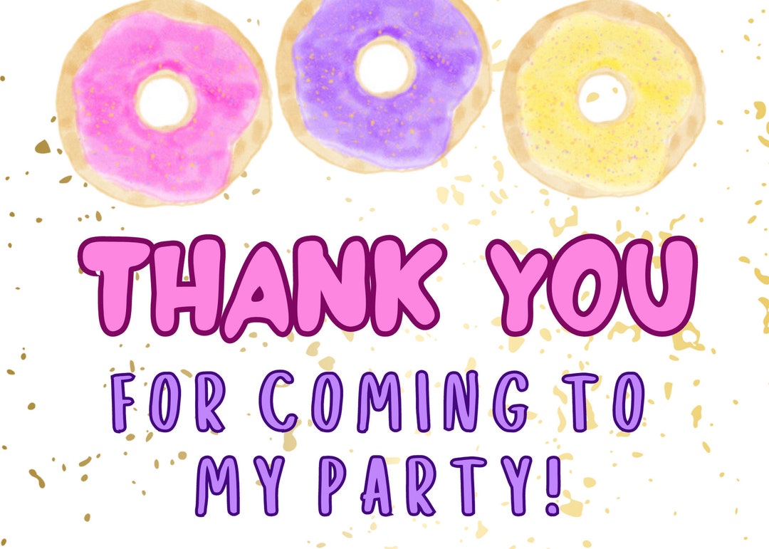 Donut Thank You Card 7x5 Donut Theme Donut Birthday - Etsy