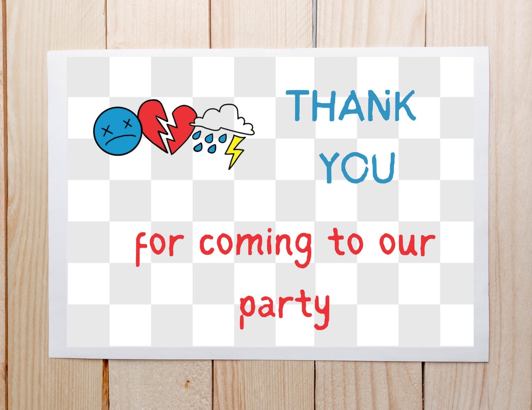 Simple Plan Thank You Card | 7x5, Simple Plan, Elder Emos, Instant, PNG ...
