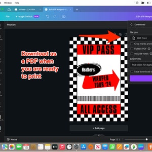 Warped Tour Theme VIP Badge Customize | Warped Tour, Any Birthday ...