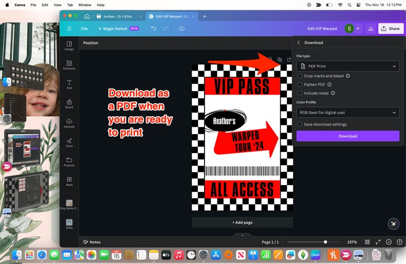 Warped Tour Theme VIP Badge Customize | Warped Tour, Any Birthday ...