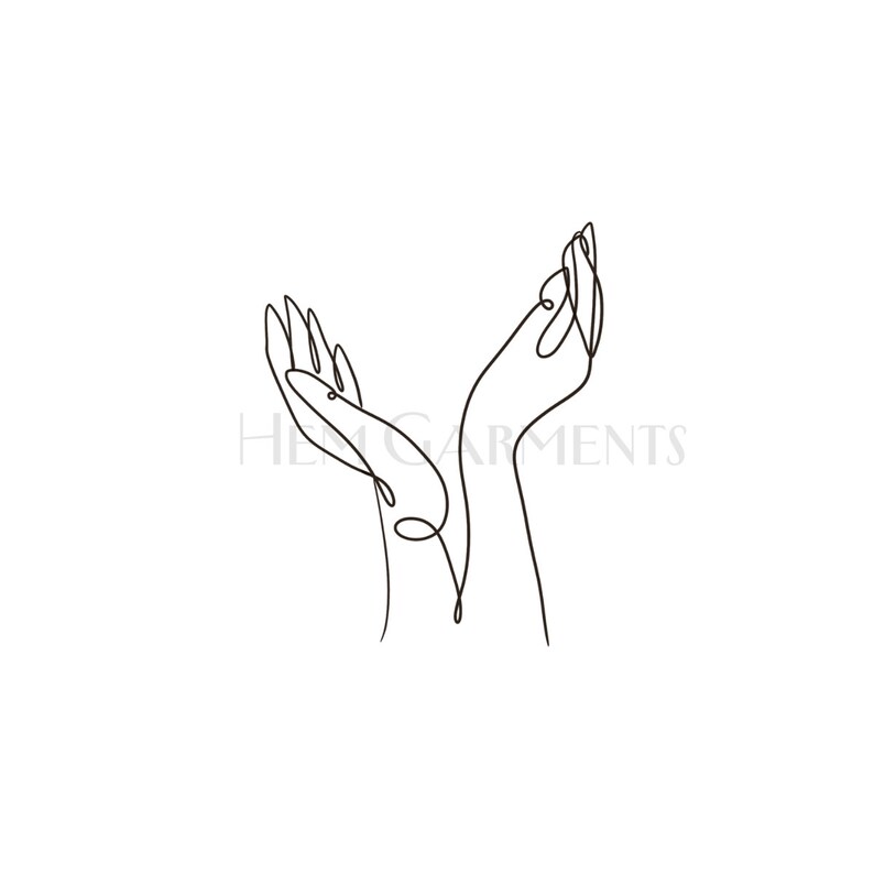 Praise Line Drawing Embroidered Shirt, Hem Garments, Minimalist ...