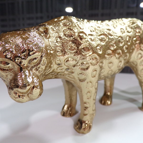 Gold Leopard Statue - Etsy