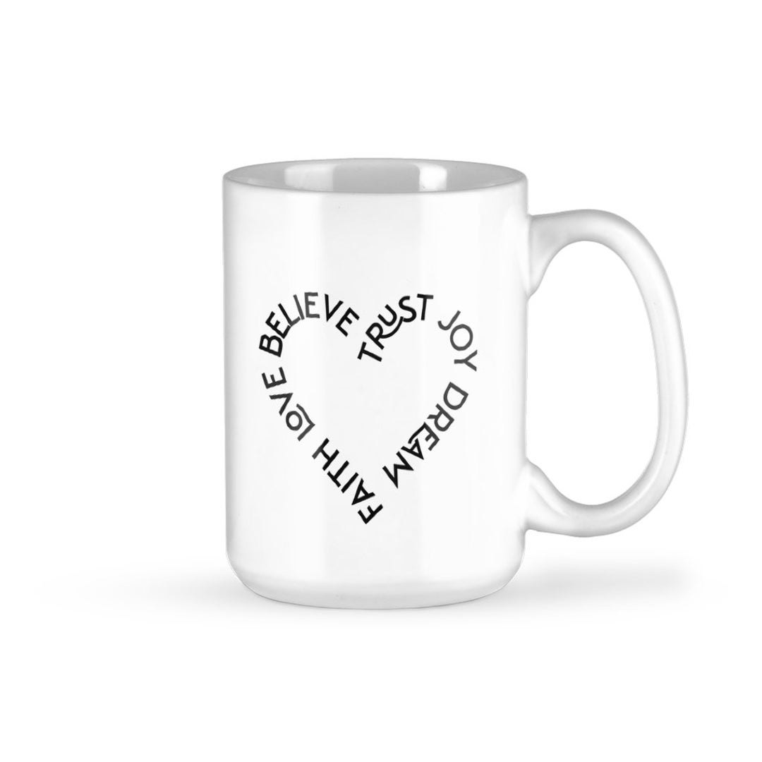 Inspirational Mug Words-faith, Love, Believe, Trust, Joy, Dream-mother ...