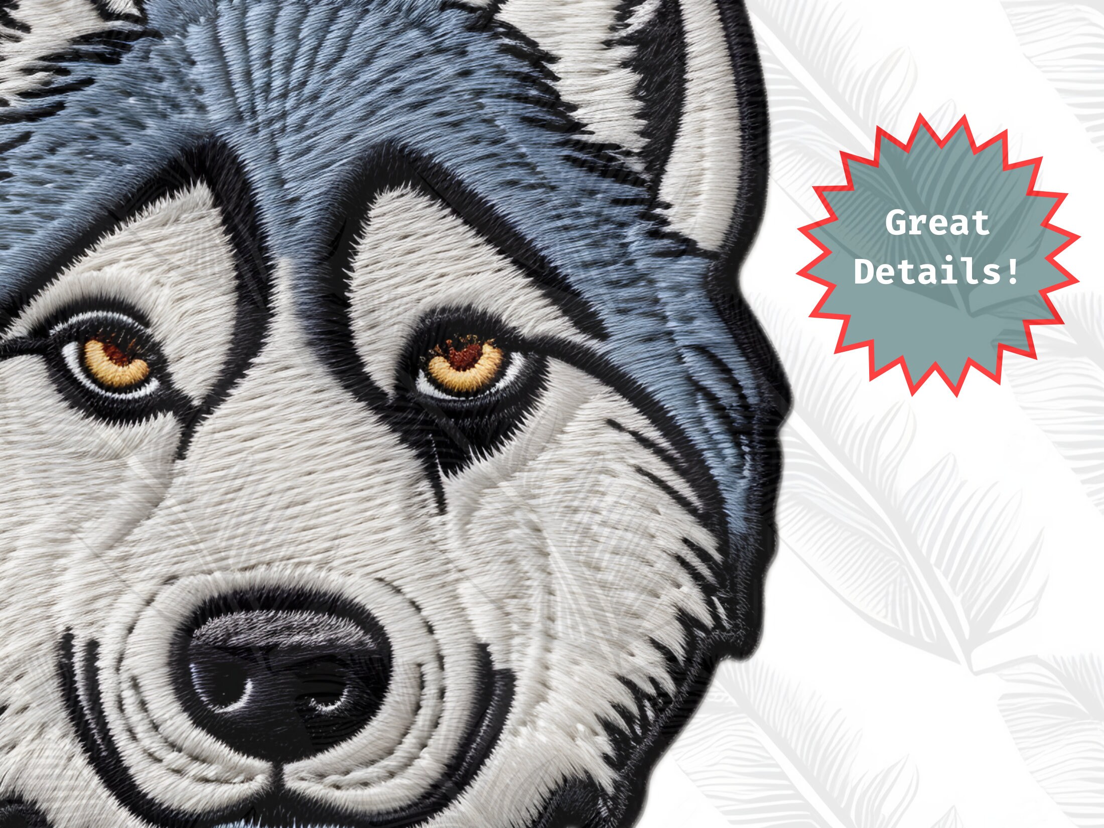 Husky Dog Embroidery Clip Art, Realistic PNG Design (digital Download ...