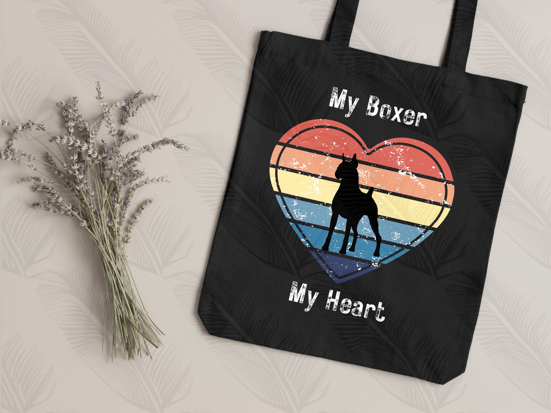 Boxer Dog Sunset Heart PNG, 'my Boxer My Heart' Design (digital ...
