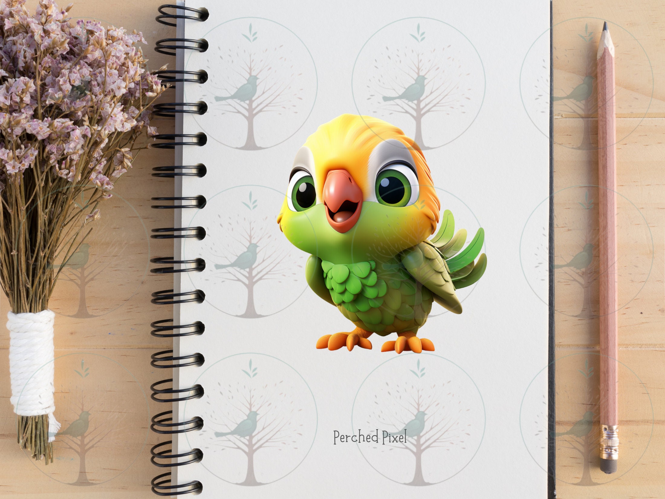 Baby Parrots PNG, Cute Bird Clipart, Vtuber, Pngtuber, Twitch Assets ...