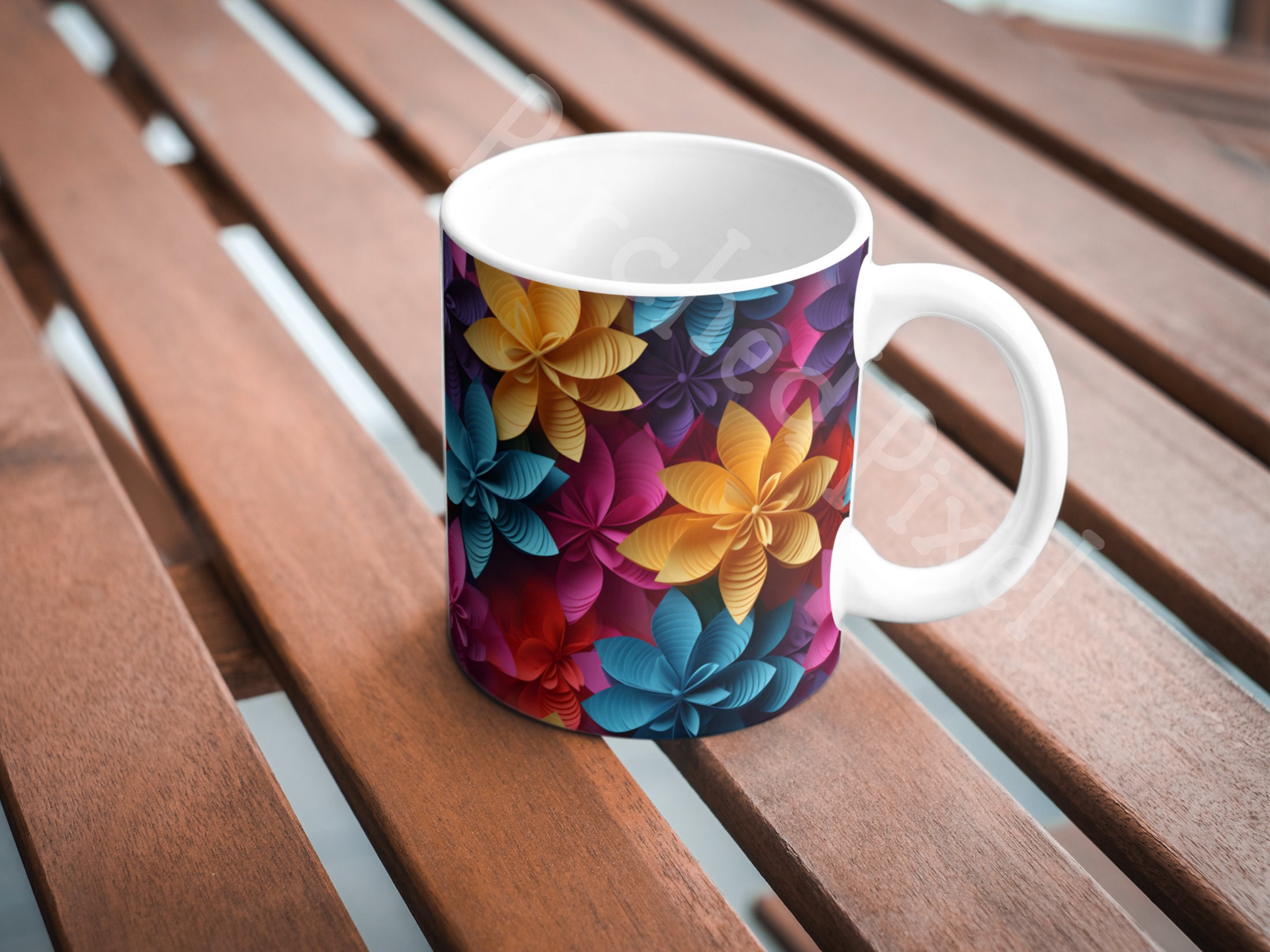 3D Paper Pinwheels 20 Oz Skinny Tumbler Sublimation Wrap Design for ...