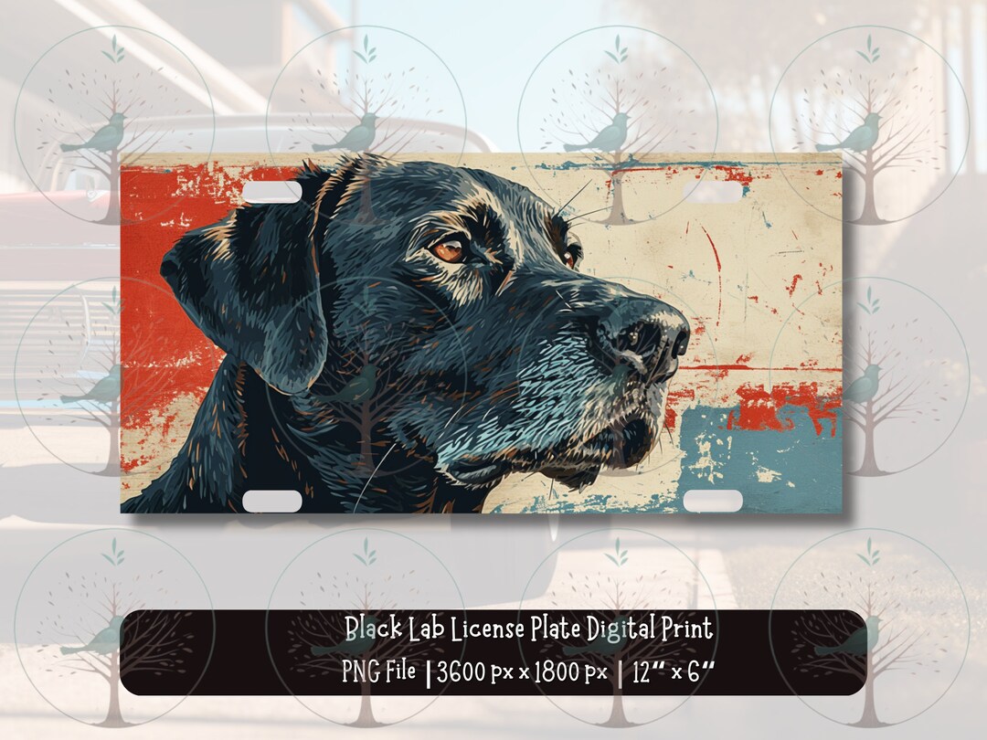 Black Lab License Plate PNG, Pet Lover Gift, Labrador Art, Car ...