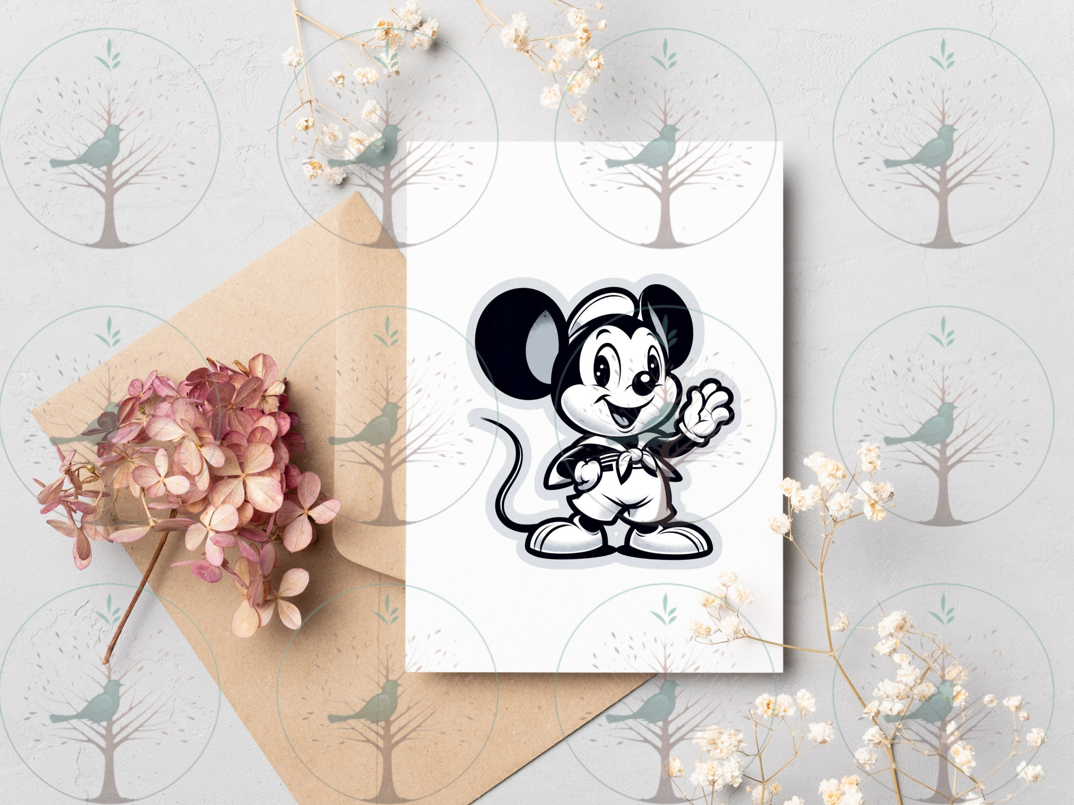 Vintage Mouse Clipart Set, Black and White, Timeless Cartoon, Retro ...