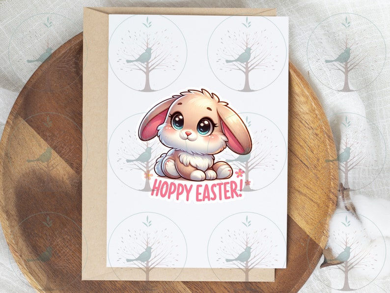 Happy Hoppy Easter Clipart, Baby Bunny Rabbit, April Holiday, Spring ...