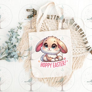 Happy Hoppy Easter Clipart, Baby Bunny Rabbit, April Holiday, Spring ...