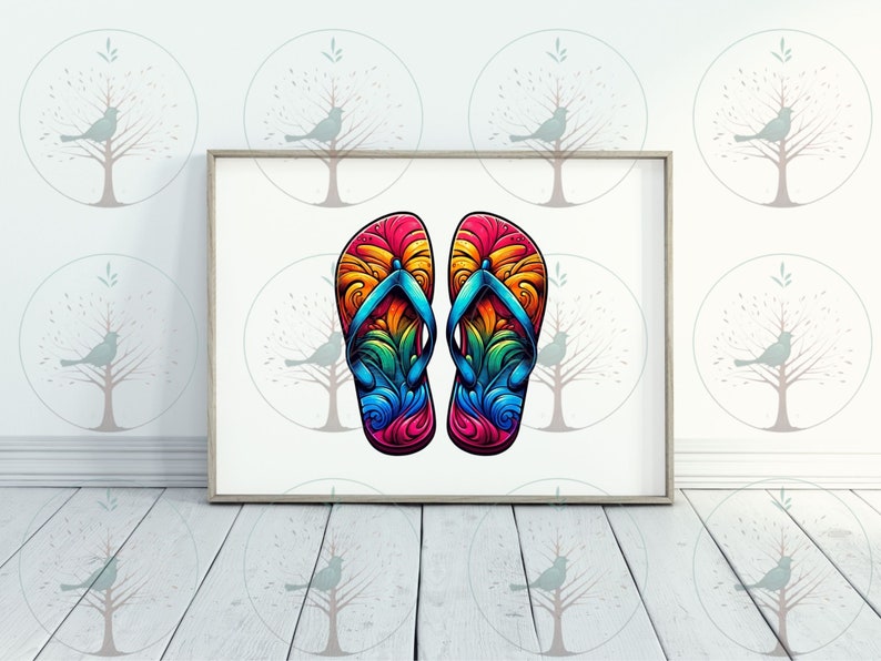 Rainbow Flip Flop Clipart, Summer Time, Vacation Vibes, Tropical Beach ...