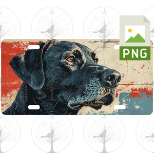 Black Lab License Plate PNG, Pet Lover Gift, Labrador Art, Car ...