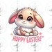 Happy Hoppy Easter Clipart, Baby Bunny Rabbit, April Holiday, Spring ...