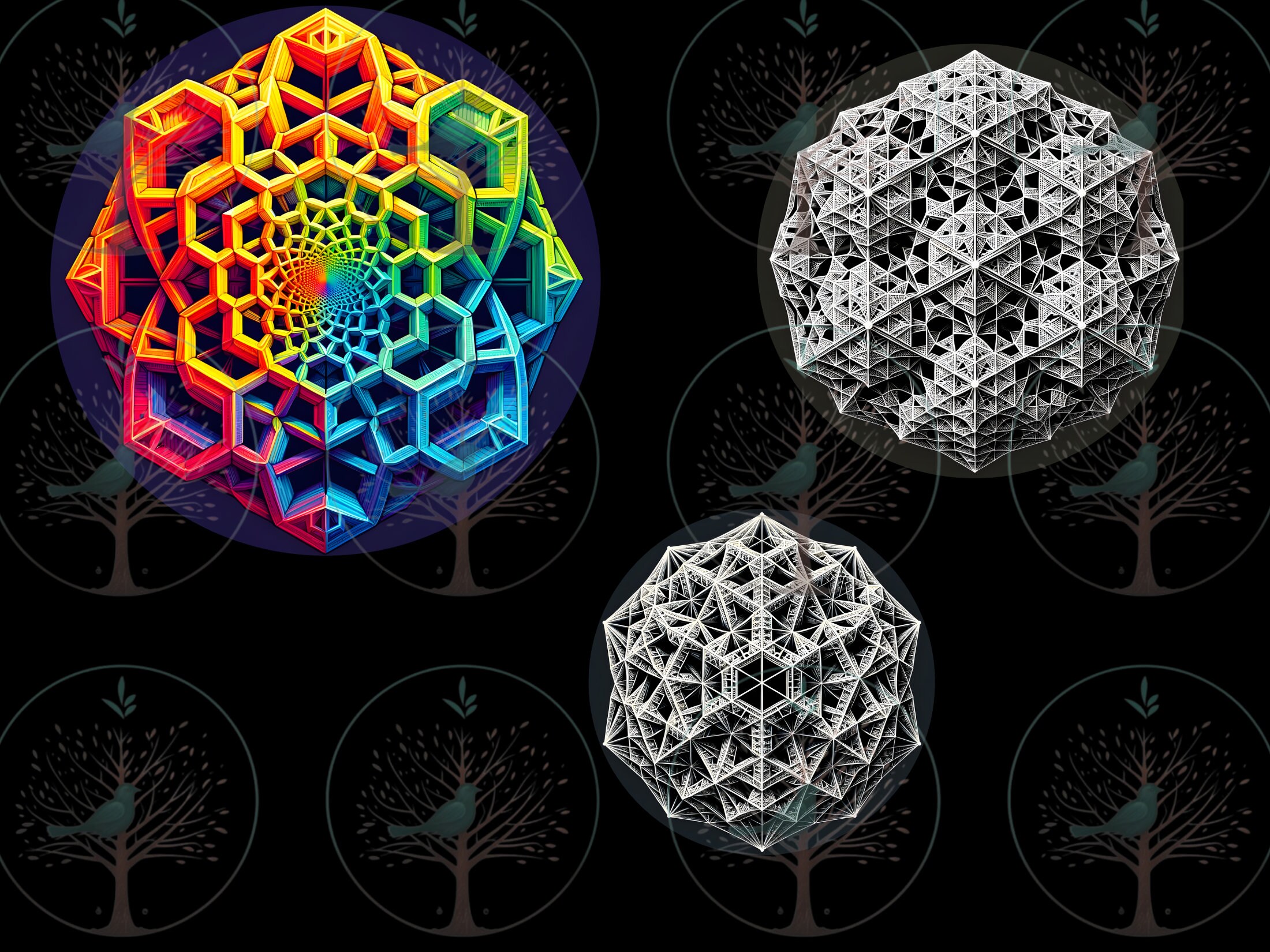 Fractals Clipart, Vibrant Colorful, Mindful, Mediation Art, Scared ...