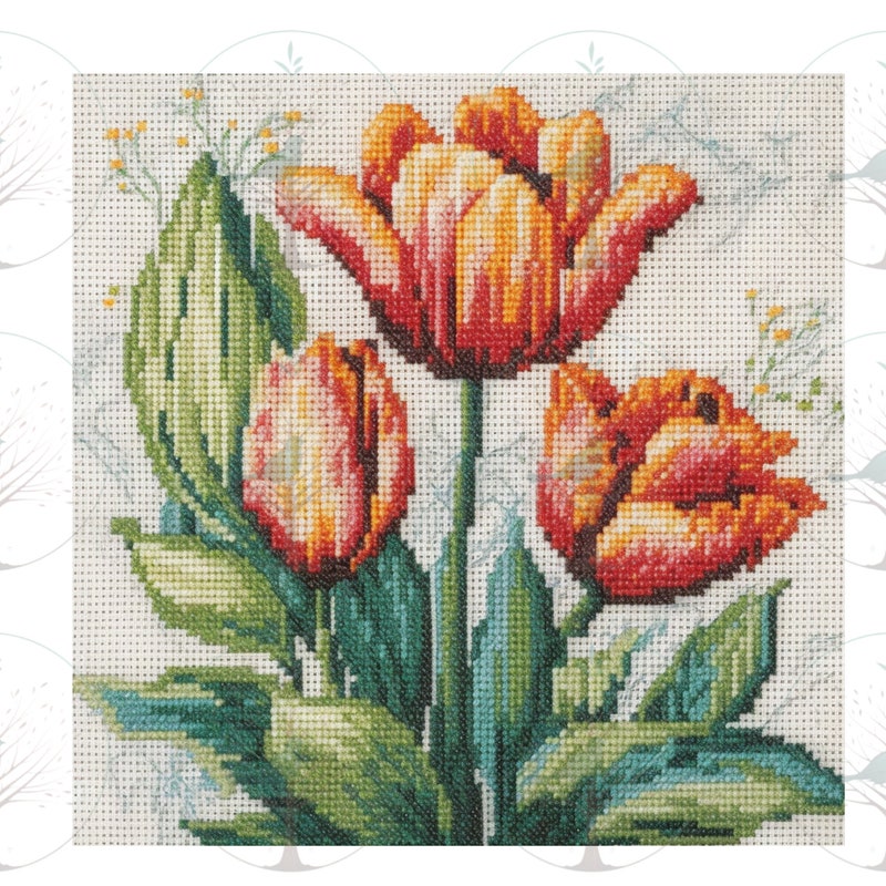 Tulip Cross Stitch - Etsy
