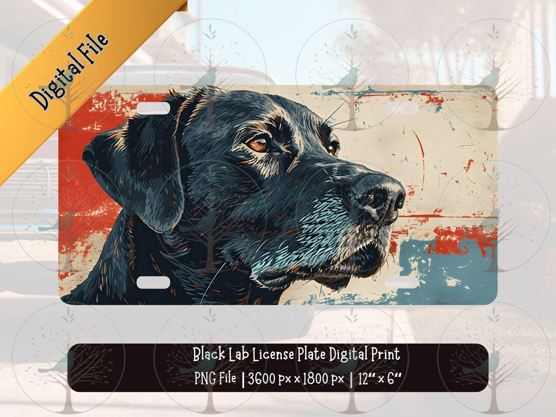 Black Lab License Plate PNG, Pet Lover Gift, Labrador Art, Car ...