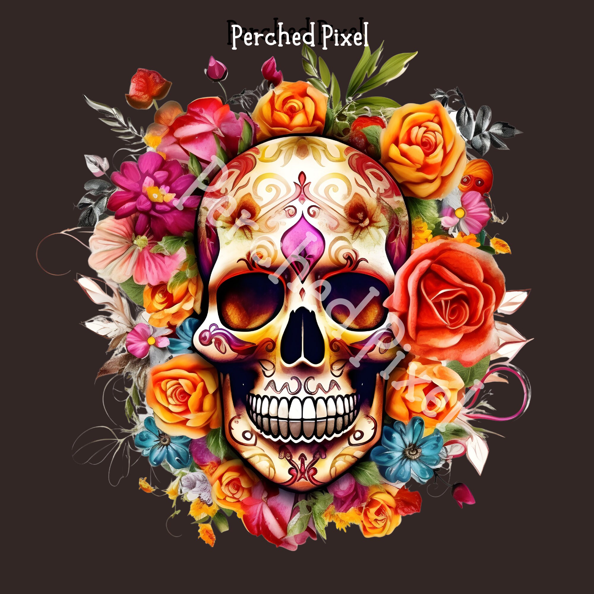 Day of the Dead Sugar Skull Clipart 3 Pack, Dia De Los Muertos Clip Art ...