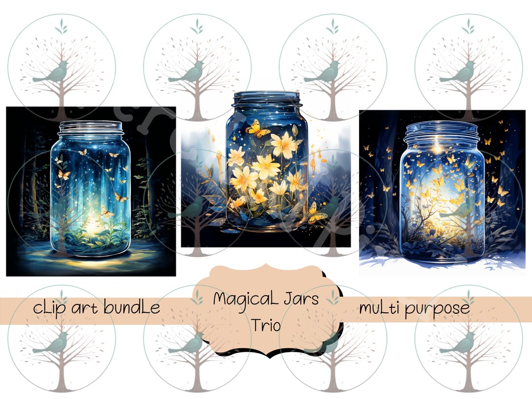 Mason Jars, Magical, Butterflies, Floral PNG Bundles, Junk Journal ...