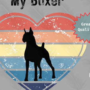 Boxer Dog Sunset Heart PNG, 'my Boxer My Heart' Design (digital ...