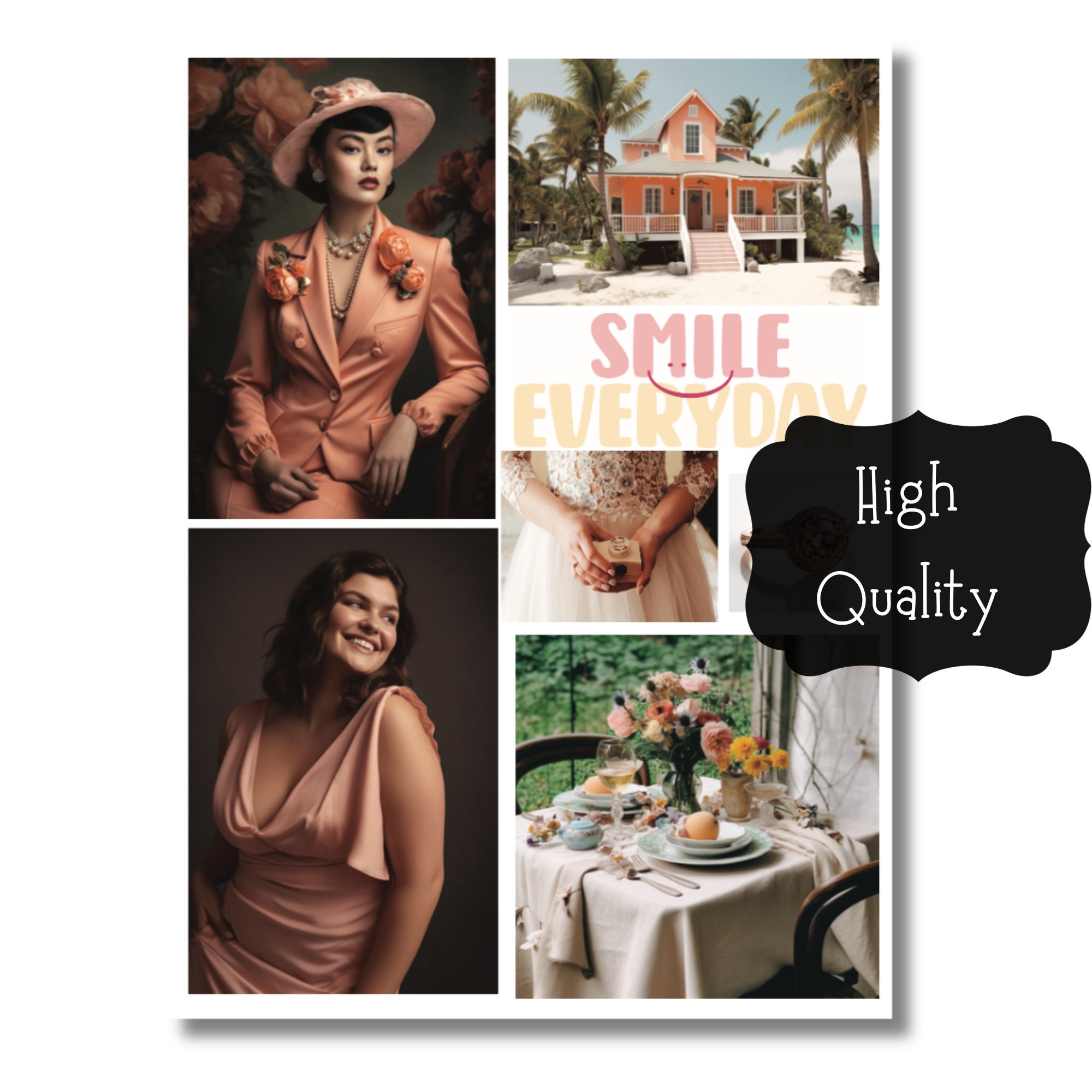 Women's Vision Board Bundle Printable PDF for Female Energy, Positive ...