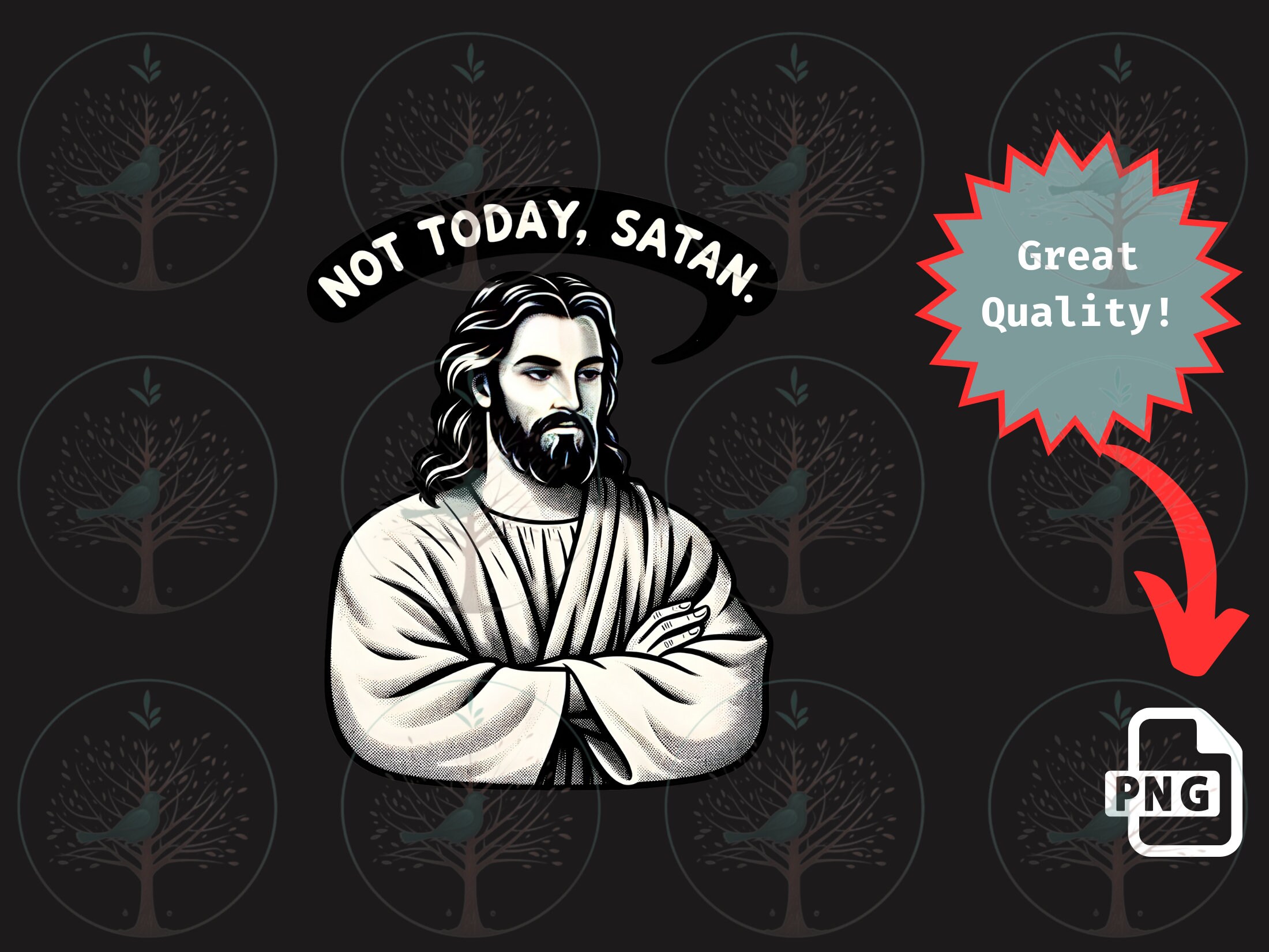 Not Today Satan PNG, Funny Jesus Christian Graphic, Faith Spiritual ...