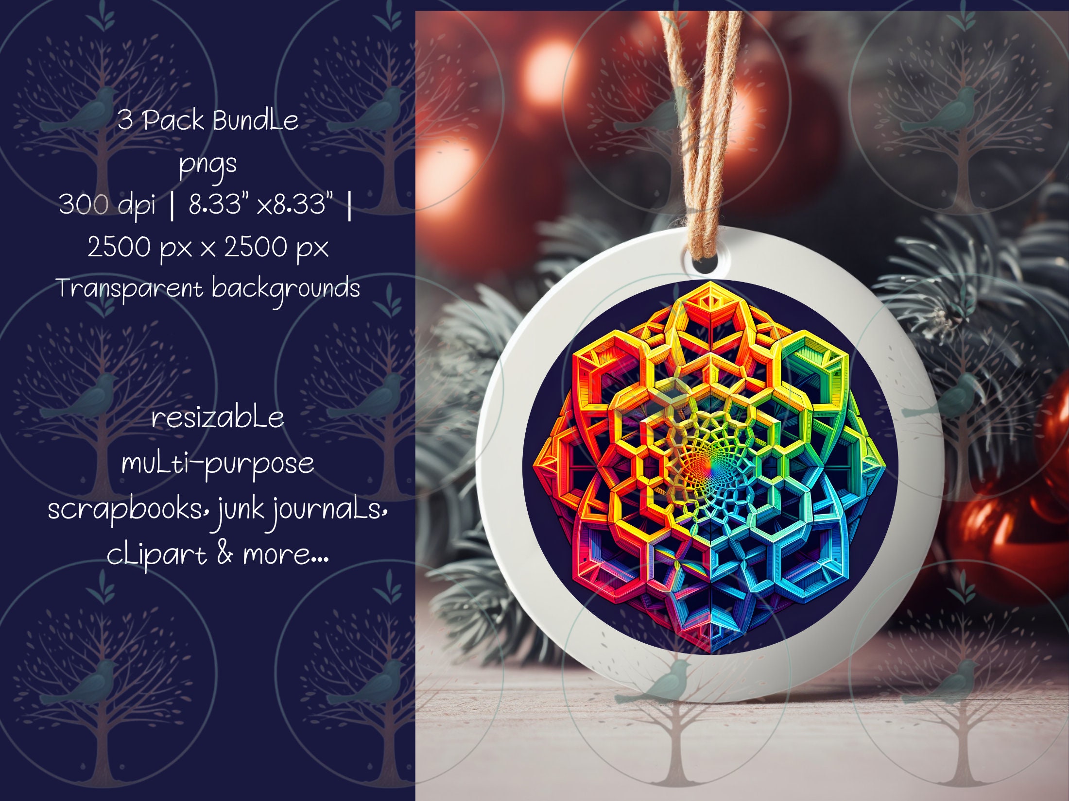 Fractals Clipart, Vibrant Colorful, Mindful, Mediation Art, Scared ...