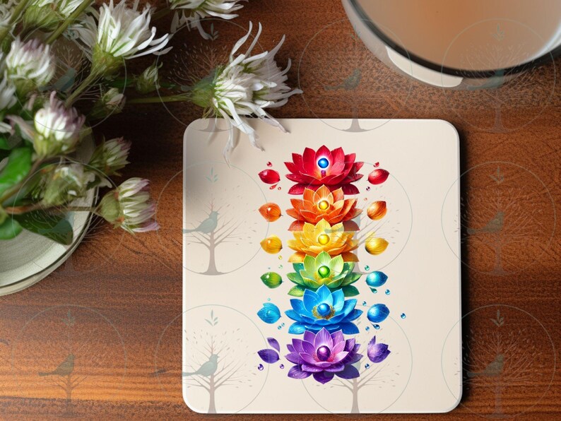 Chakra Flowers Clipart, Vibrant Colorful, Mindful, Mediation Art ...