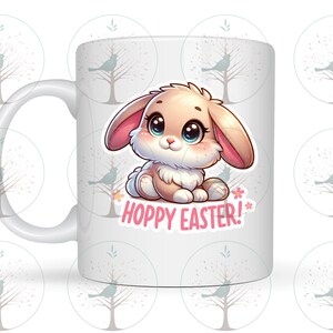 Happy Hoppy Easter Clipart, Baby Bunny Rabbit, April Holiday, Spring ...