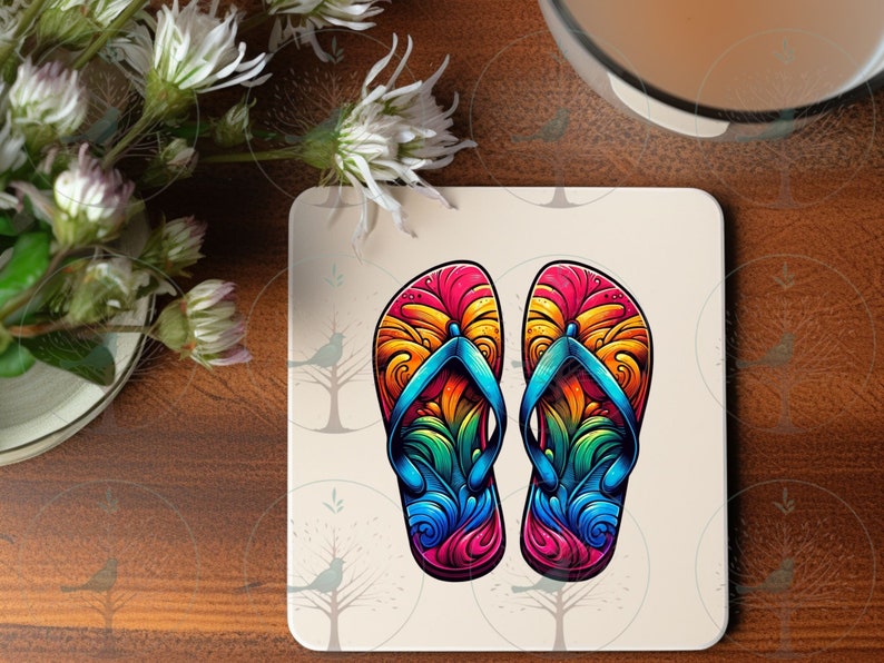 Rainbow Flip Flop Clipart, Summer Time, Vacation Vibes, Tropical Beach ...