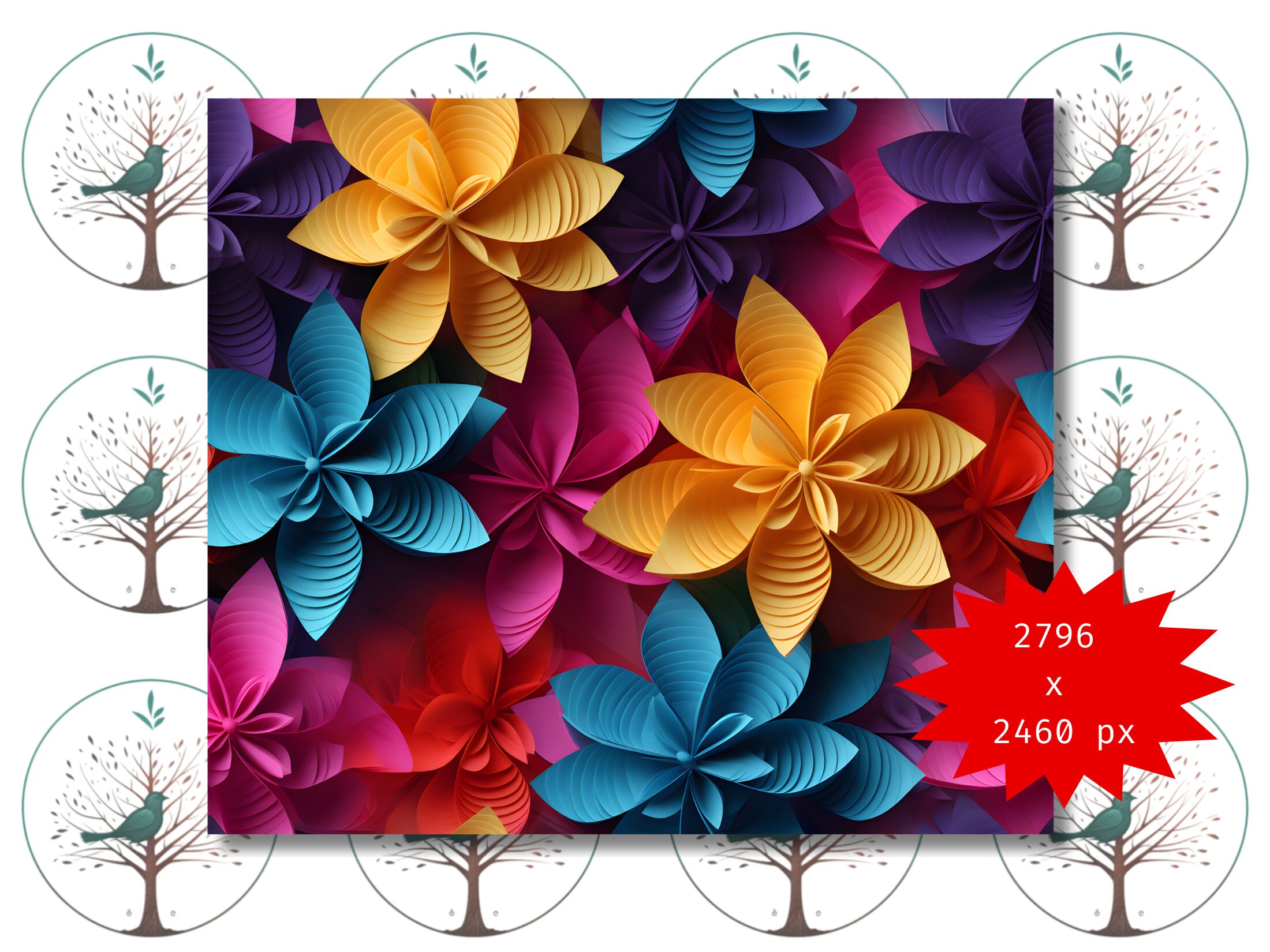 3D Paper Pinwheels 20 Oz Skinny Tumbler Sublimation Wrap Design for ...