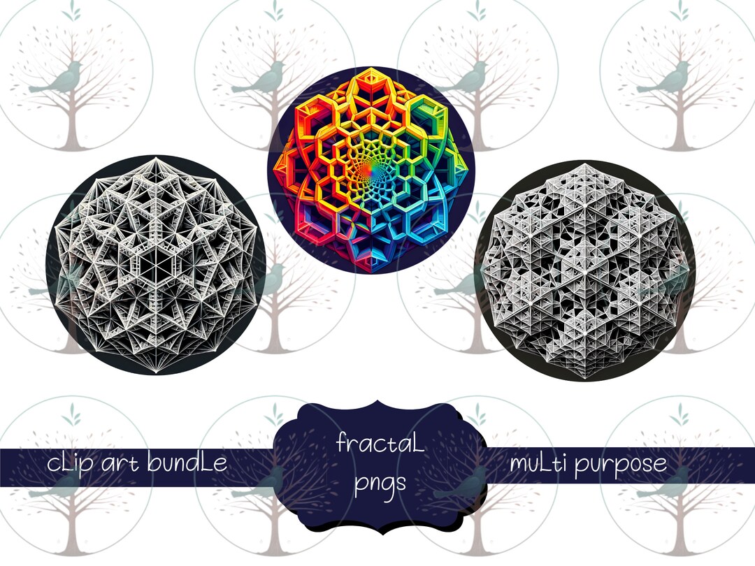 Fractals Clipart, Vibrant Colorful, Mindful, Mediation Art, Scared ...